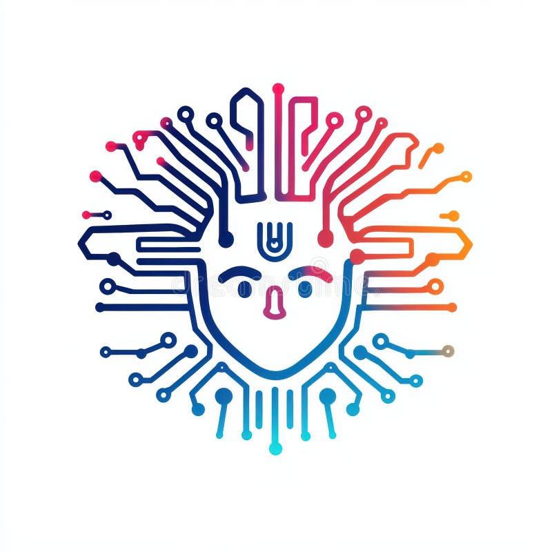 Digital Mind: Circuit Face stock illustration. Illustration of ...