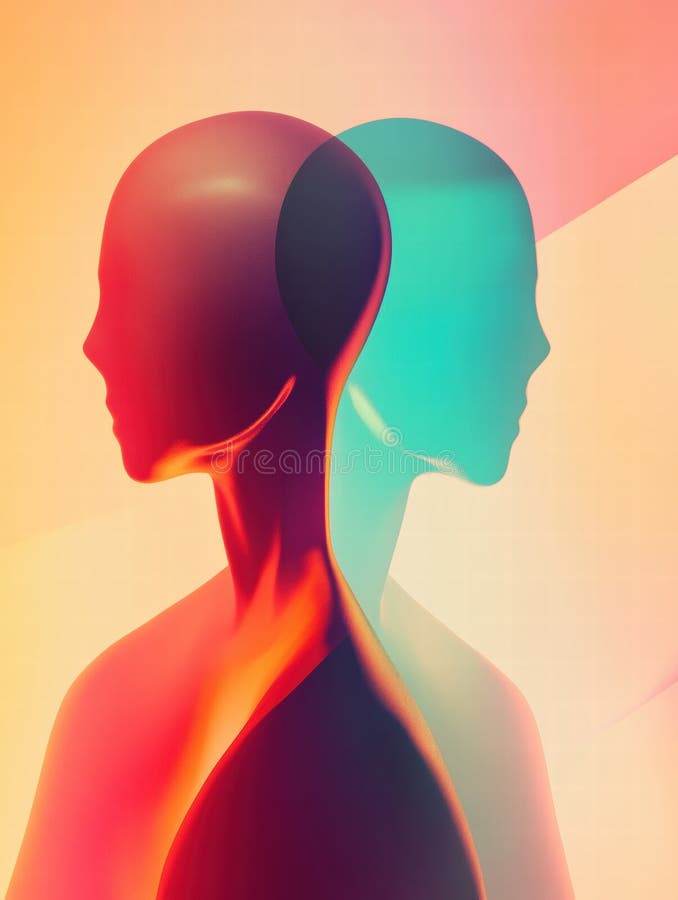 Faceless Avatars in Vibrant Colors with Mock Up Space for Creative Text ...