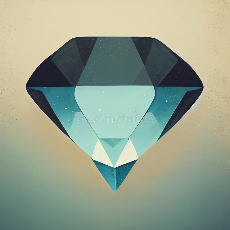 Stylized Faceted Diamond Flat Illustration. Gemstone Simple Picture ...