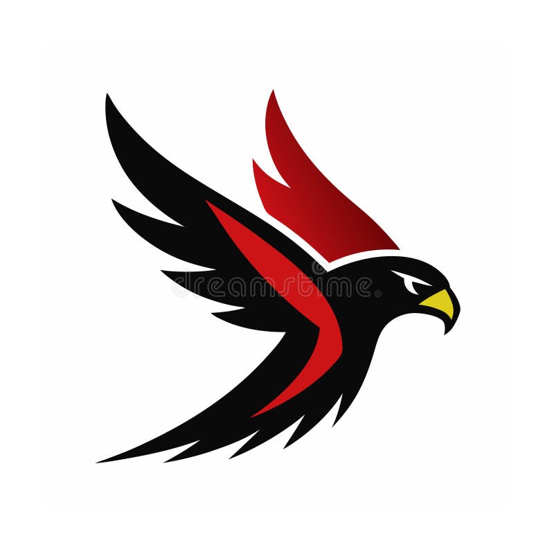 Stylized Falcon in Flight Vector Logo Design Stock Illustration ...