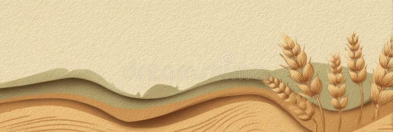 Stylized Farm Label Illustration Featuring Light Paper Texture Wheat ...
