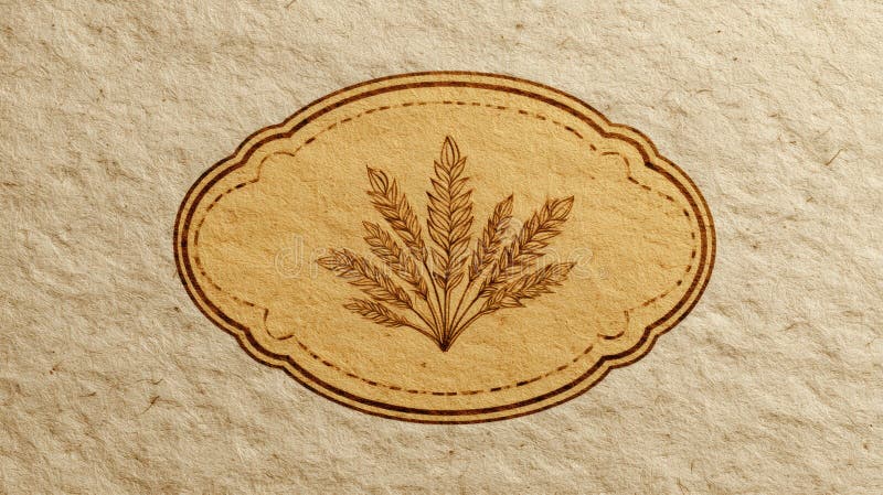 Stylized Farm Label Illustration on Light Paper Texture Highlighting ...