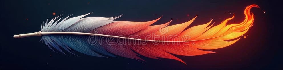 Stylized Feather and Stylized Flame on a Simple Scale , Symbolic ...