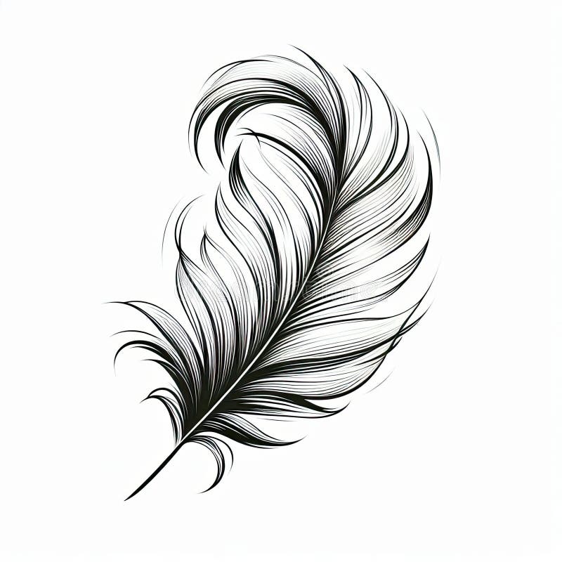 Floating Feather Illustration in Clean Style Stock Illustration ...