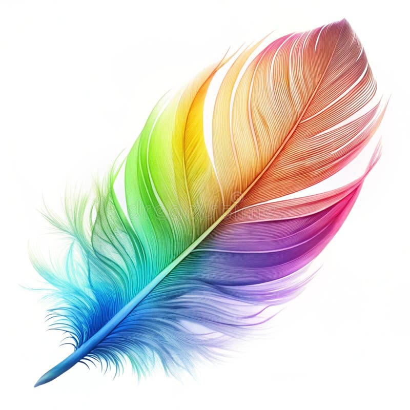 Abstract Feather with Gradient Colors Stock Illustration - Illustration ...