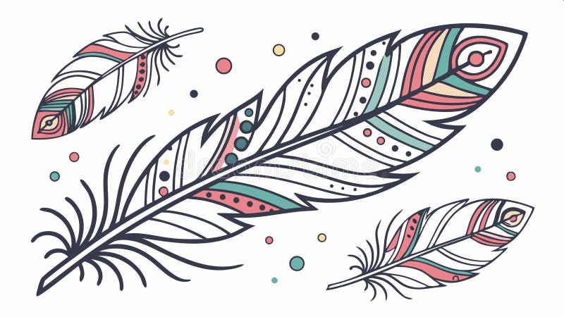 Stylized Feathers with Intricate Patterns Illustrating Nature S Beauty ...