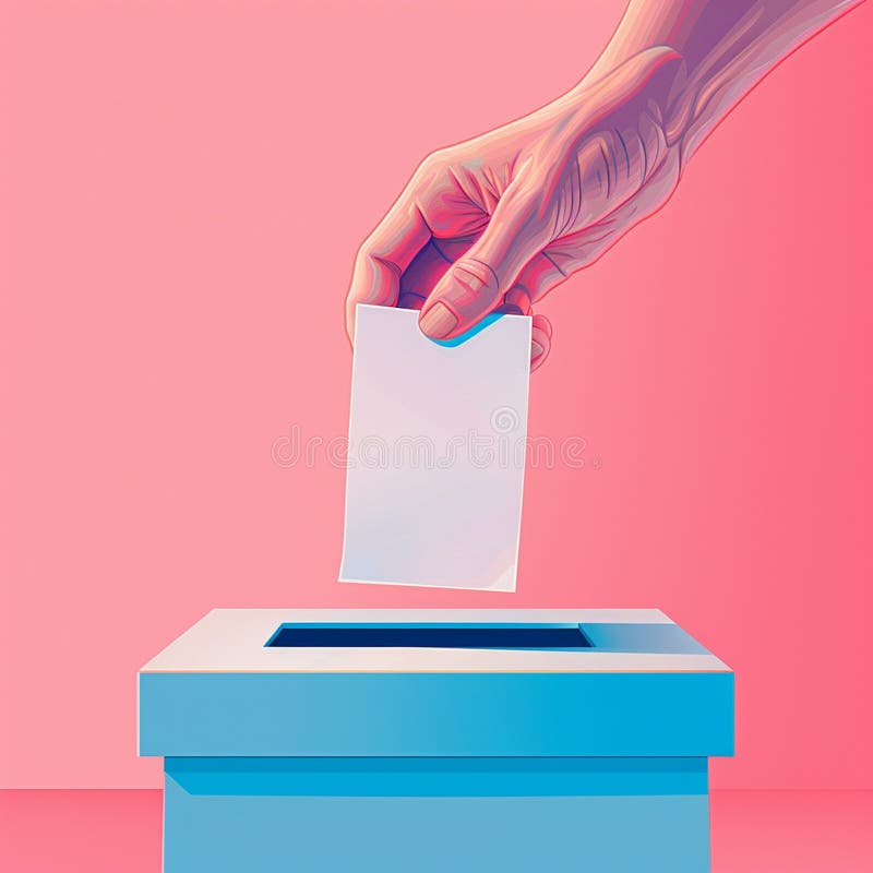 A Stylized Featured Democratic Voting Concept Stock Illustration ...