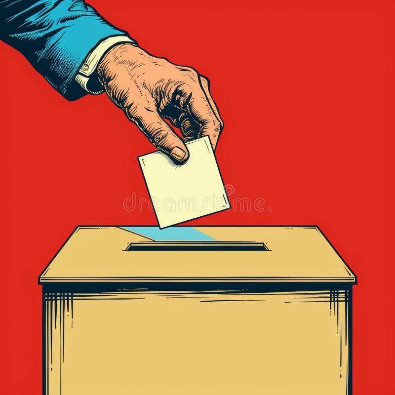 A Stylized Featured Democratic Voting Concept Stock Illustration ...