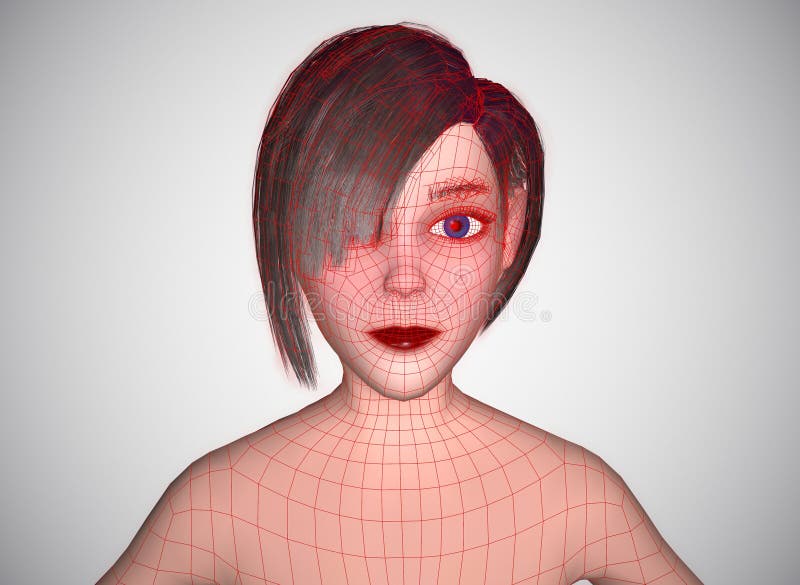 Stylized Female Character on a White Background 3d-rendering Stock ...