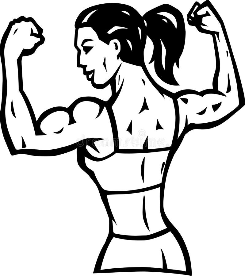 Stylized Female flexer stock vector. Illustration of power - 13824324