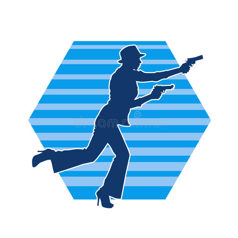 Stylized Female Spy Silhouette Vector Set – Dynamic Secret Agent Poses ...