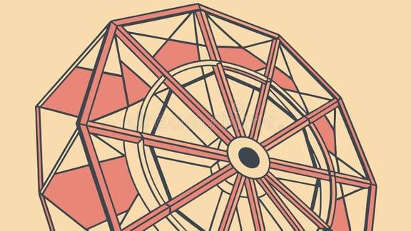 Stylized Ferris Wheel, Abstract Lines and Patterns, Vector Design ...