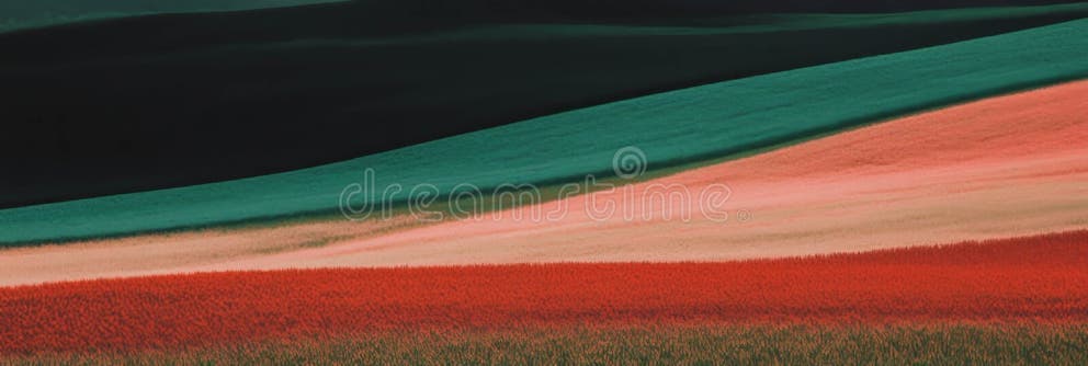 Stylized Fields Featuring Vibrant Crops and Unique Textures in a Banner ...