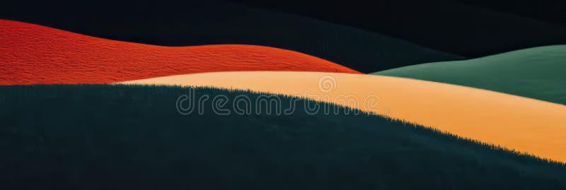 Stylized Fields with Vibrant Colors Showcasing Diverse Crops and ...