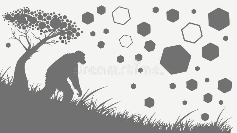 Stylized Figure Digging or Working the Ground with Abstract Shapes ...