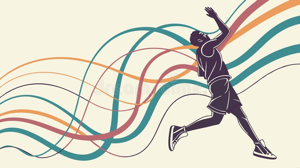 Stylized Figure Running with Dynamic Abstract Lines Graphic Element Vector Design Generative AI ...
