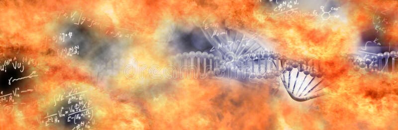 Stylized Figures of DNA Helices on Fire Stock Illustration ...