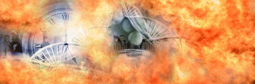 Stylized Figures of DNA Helices on Fire Stock Image - Image of material ...