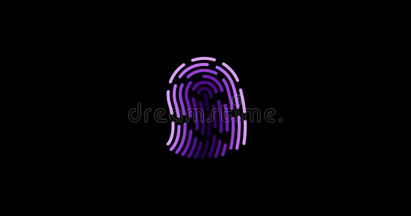 Stylized Finger Print Animated Icon. Fingerprint Lock Secure Concept ...
