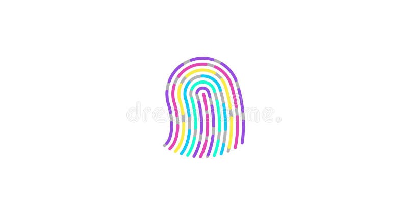 Stylized Finger Print Animated Icon. Fingerprint Lock Secure Concept ...