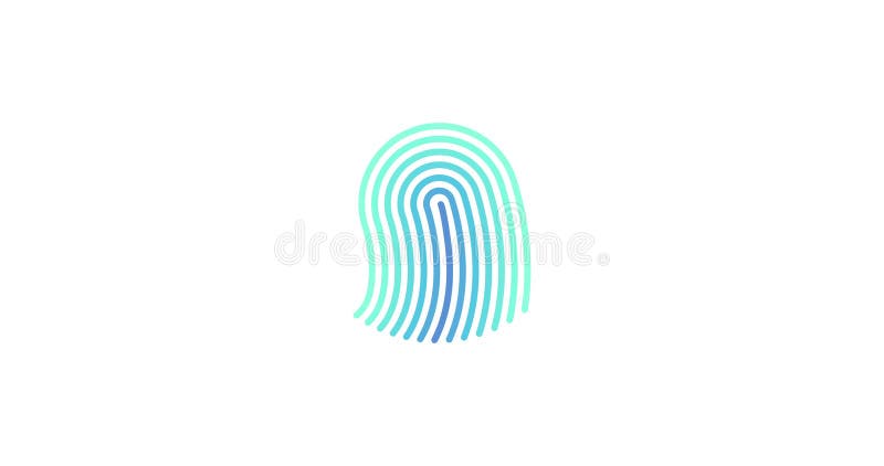 Stylized Finger Print Animated Icon. Fingerprint Lock Secure Concept ...