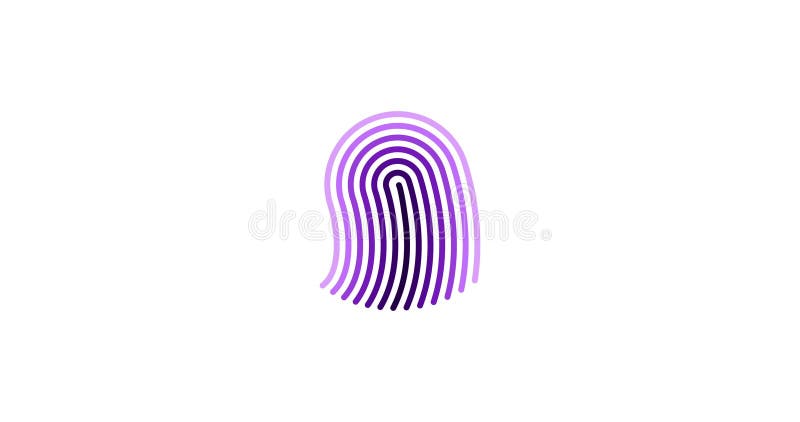Stylized Finger Print Animated Icon. Fingerprint Lock Secure Concept ...