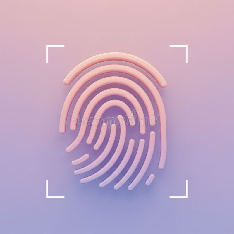 A Stylized Fingerprint Design is Rendered in Smooth, Three-dimensional ...