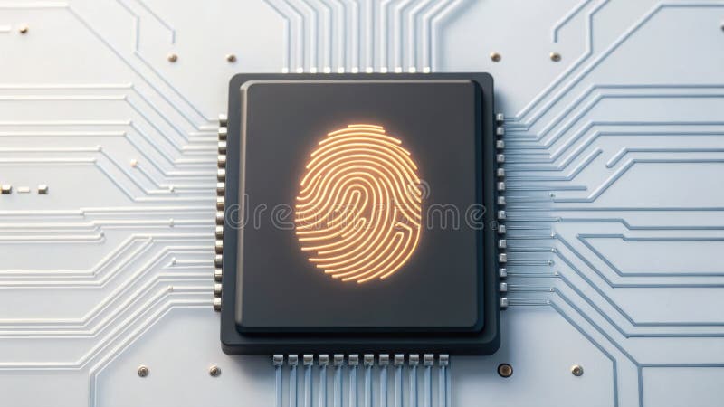 Stylized Fingerprint Integrated into a Digital Circuit Board ...