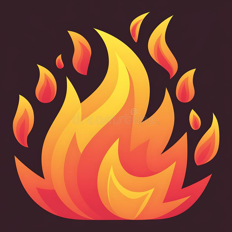 Fiery Flames Design Gradient Logo, Ember, Heat, Blaze, Fire Stock ...