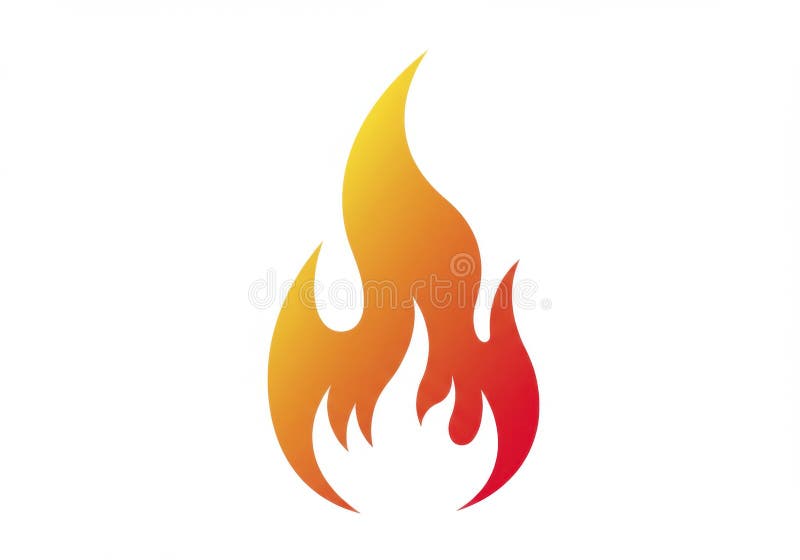 Stylized Fire Icon with Vibrant Red and Yellow Gradient Stock ...