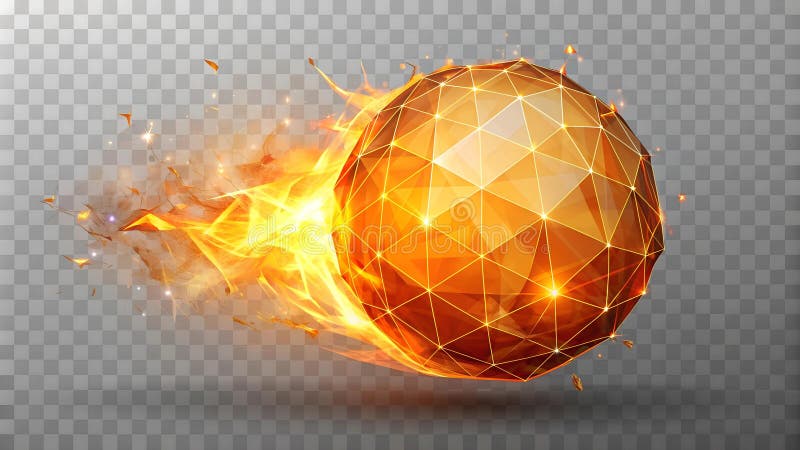 Stylized Fireball with Geometric Shapes Generative AI Stock ...