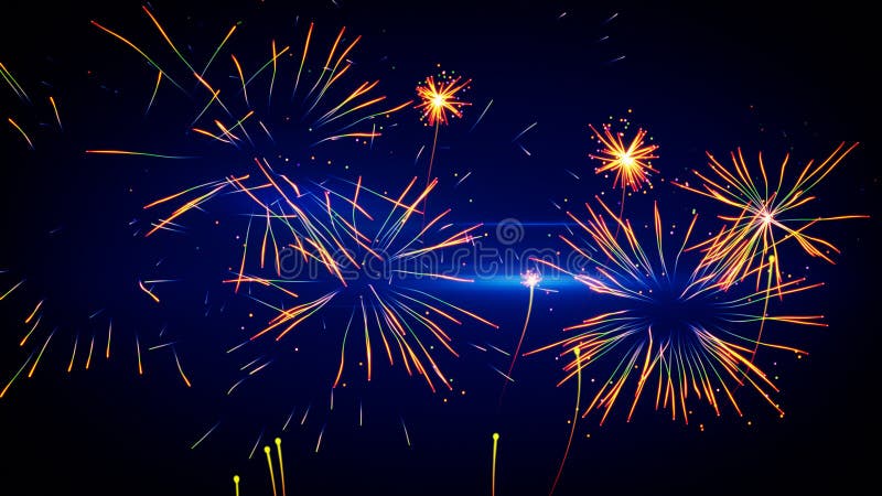 Stylized Fireworks Illustration Stock Illustration - Illustration of ...