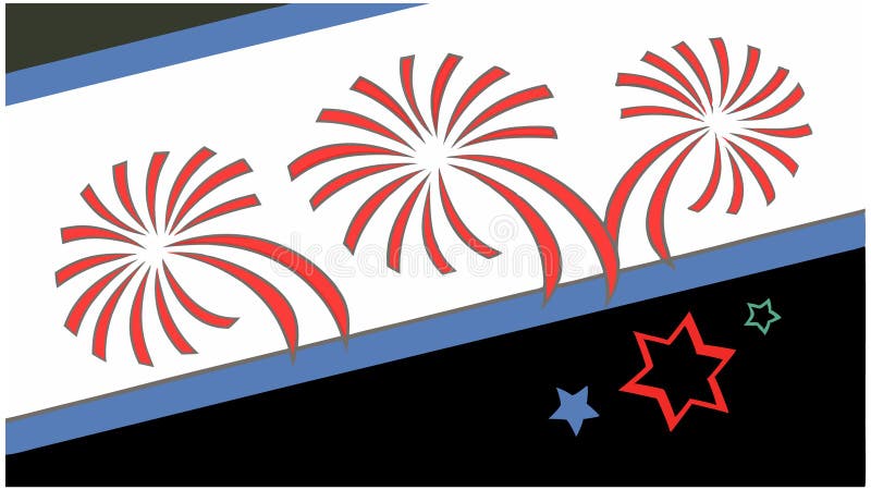 Patriotic Fireworks Illustration for July Fourth Celebration ...