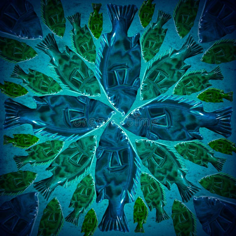 Stylized Fish Background stock illustration. Illustration of group ...