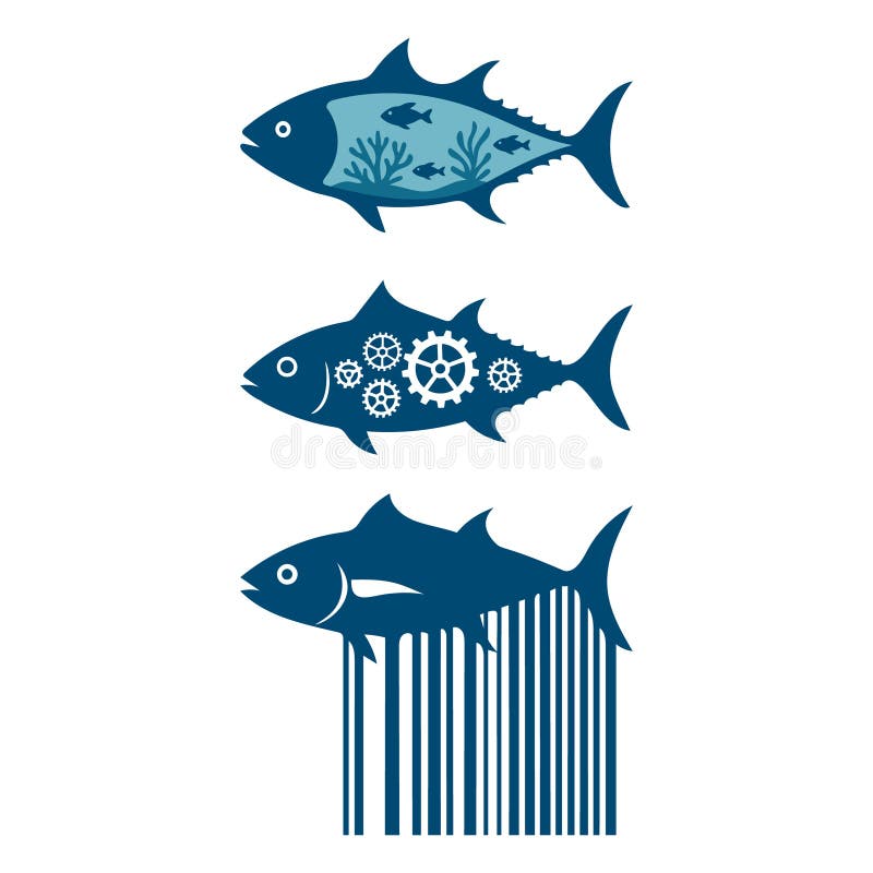 Stylized Fish Industry Technology Barcode Concept Stock Vector ...