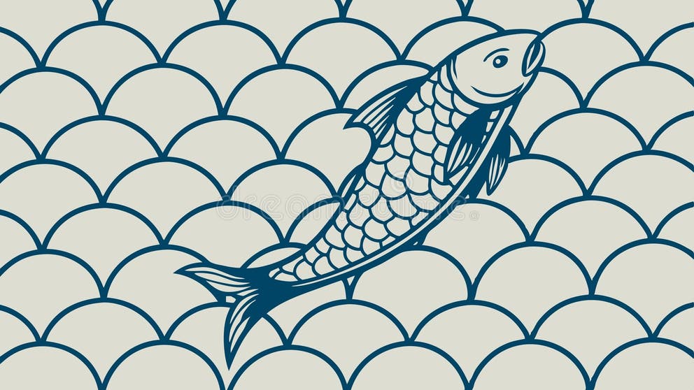 Stylized Fish Scale Pattern Vector Background, Aquatic and Geometric ...