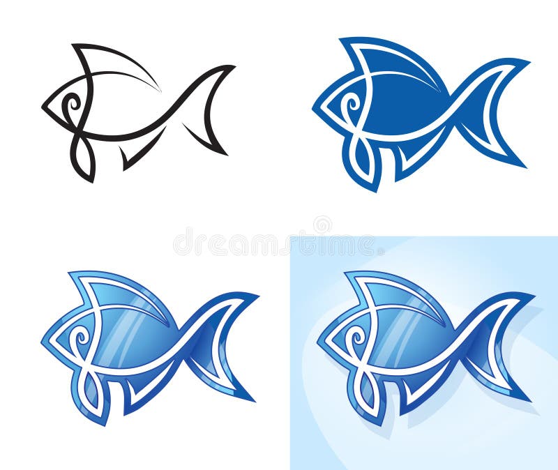 Set of stylized fish stock vector. Illustration of bowl - 55697460