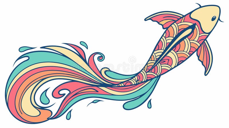 Stylized Fish Swimming Abstract Vector Illustration Aquatic, Vector ...