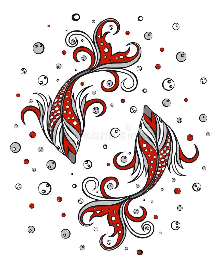 Stylized Fishes Seamless Pattern Stock Vector - Illustration of ...