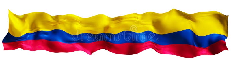 Stylized Flag of Colombia Waving in the Wind, Isolated on White ...