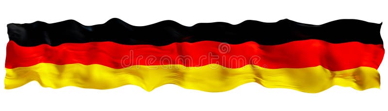 Stylized Flag of Germany Waving in the Wind, Isolated on White ...