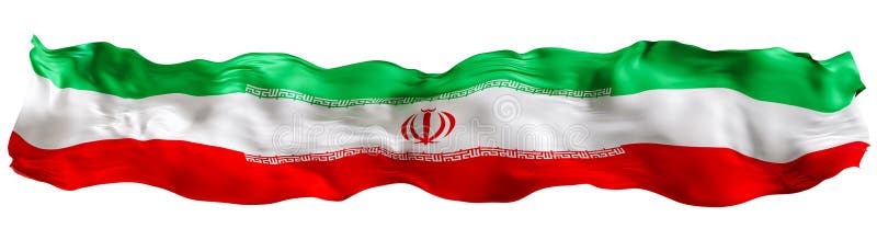 Stylized Flag of Iran Waving in the Wind, Isolated on White Background ...