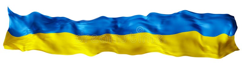 Stylized Flag of Ukraine Waving in the Wind, Isolated on White ...