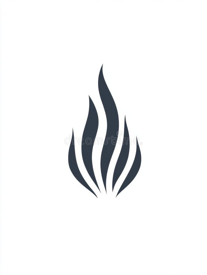 Stylized Flame Icon Illustrating Fire Concept with Elegant Lines and ...