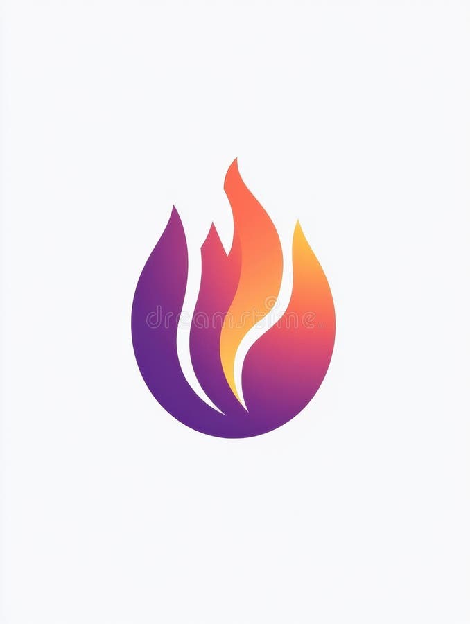 Stylized Flame Icon with Vibrant Colors in a Minimalist Design for ...