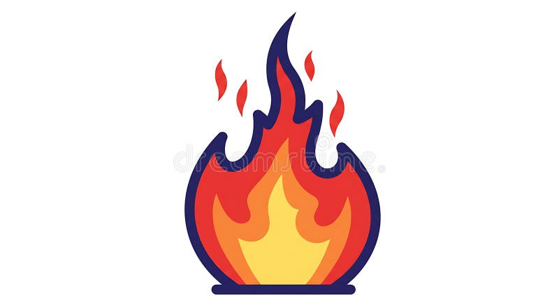 Stylized Flame Illustration with a Gradient of Yellow To Orange ...