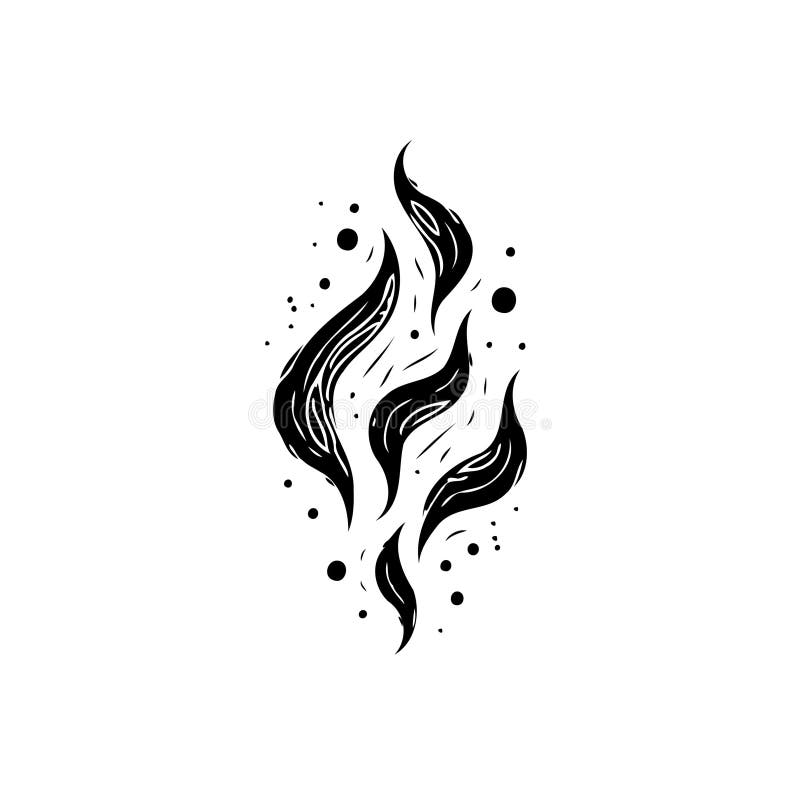 Stylized Flame Illustration with Graphic Dots Evokes Warmth and Energy ...
