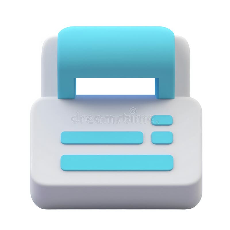 Fax machine flat 3D icon stock illustration. Illustration of simulates ...