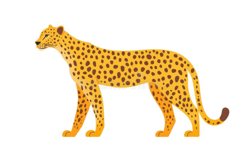 Stylized Flat Design of a Bold Leopard in Minimalist Vector Art Style ...