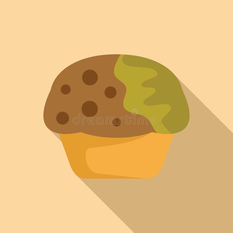 Flat Design Vector Illustration of a Muffin Stock Vector - Illustration ...